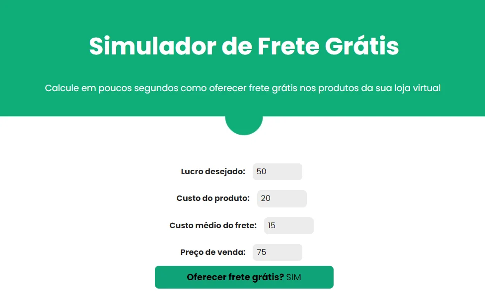 Simulador de Frete Grátis - Calcule em segundos para sua loja online
